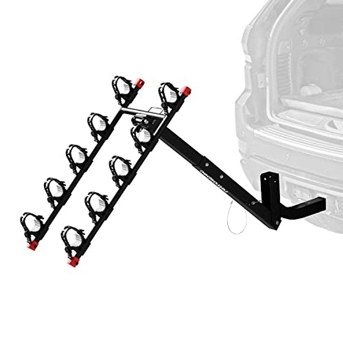 Retrospec Lenox 2-5 - Bike Hitch Rack for Cars, Trucks, SUVs with 2” Hitch | Foldable Steel Frame with Anti-Rattle Adapter, Tie Down Cradles and Straps - Fits Most Frames,Black