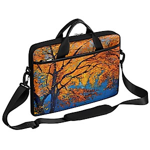 Fall Tree Laptop Computer Bag Waterproof Shoulder Messenger Bag 13-15 inch Durable Laptop Tote Bag with Shoulder Strap Handle Lightweight Crossbody Briefcase