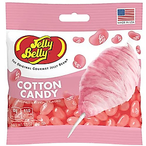 Jelly Bean Cotton Candy Flavored Beans, Pink Carnival Themed Gourmet Chewy Candy for Boys or Girls, Shareable Bagged Candies, Pack of 3, 3.5 Ounces