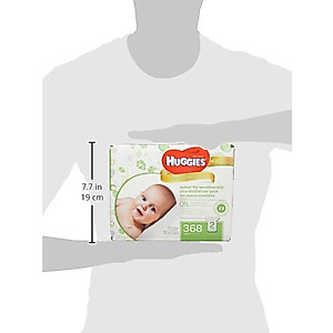 HUGGIES Natural Care Unscented Baby Wipes, Sensitive, Water-Based, 2 Refill Packs, 368 Count Total