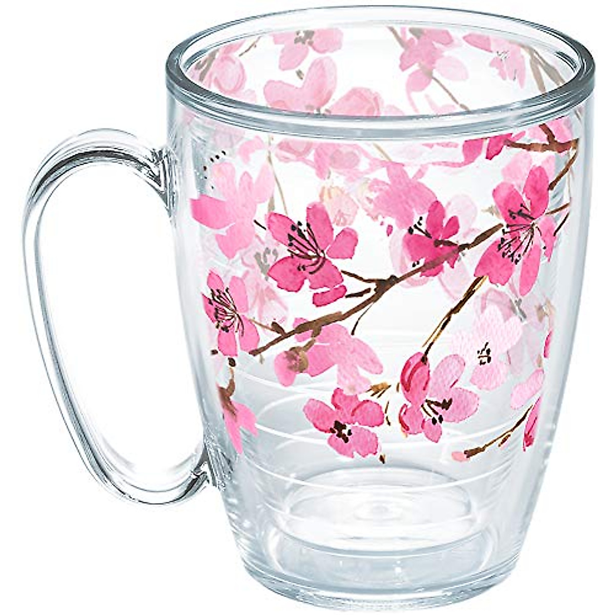 Tervis Made in USA Double Walled Sakura Japanese Cherry Blossom Insulated Tumbler Cup Keeps Drinks Cold & Hot, 16oz Mug, Classic - Unlidded