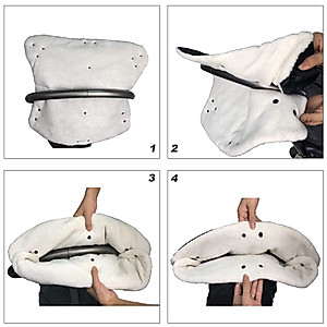 Universal Fits Stroller Handmuff, Anti-Freeze Waterproof Fingerless Fleece Gloves, Warmer Handlebar Muff