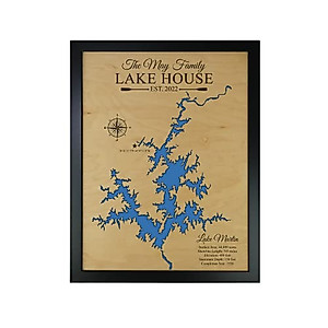Personalized House Decor Wood Lake Map of Any Lake - Customized Handmade Gifts for Lake House Wall Decor