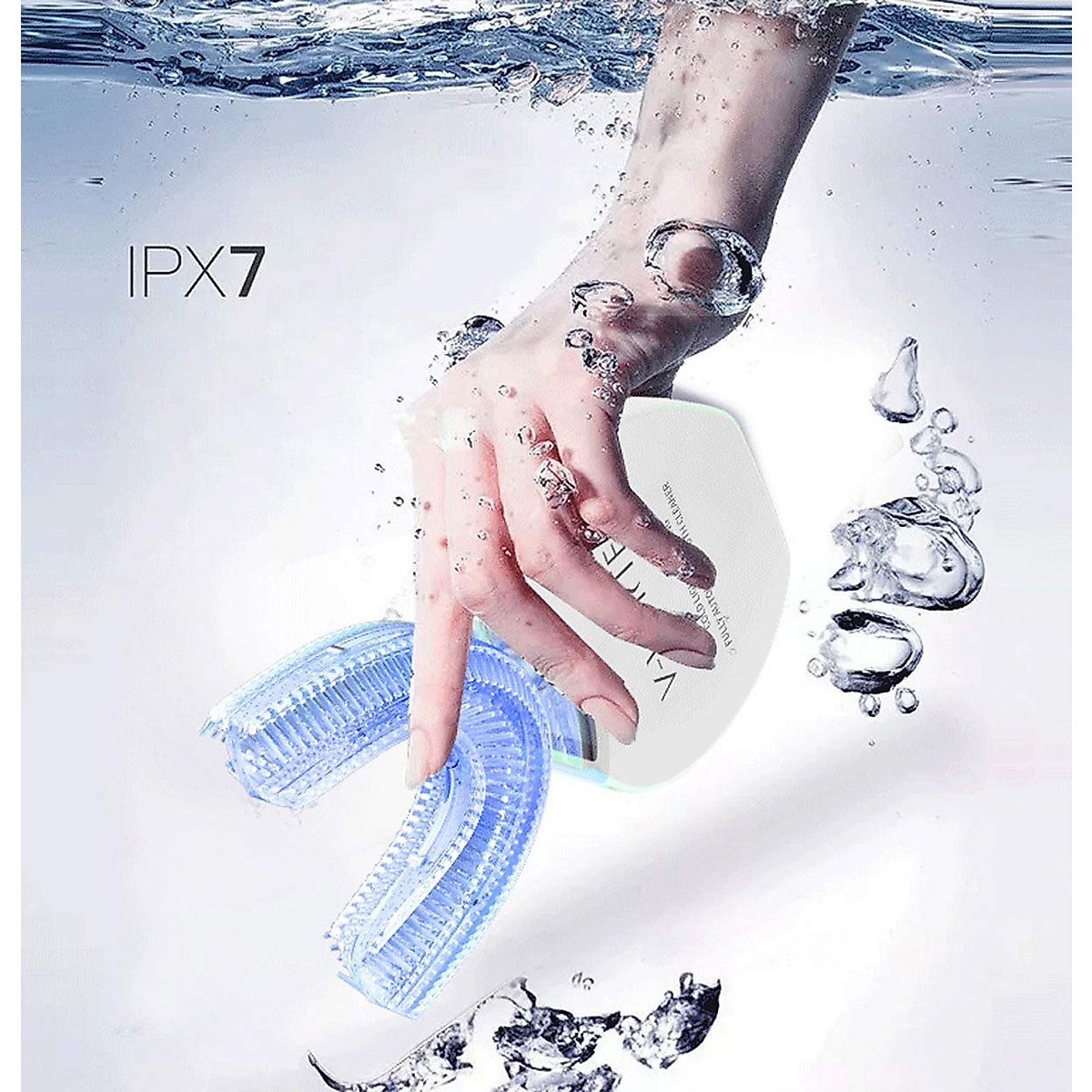 Electric Ultrasonic Toothbrush,360 Automatic Toothbrush,360 Sonic Electric Toothbrush,U Shape Automatic Toothbrush Home Travle use (White) (White)