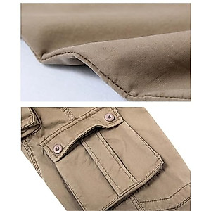 Tactical Trousers Mens Fleece Lining Winter Warm Camping Hiking Pants Multi Pockets Combat Cargo Work Pants