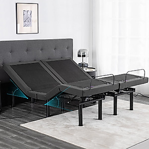 Twin XL Adjustable Bed Base with Mattress, 10 Inch Gel Memory Foam Medium-Firm Mattress in Box, Head/Foot Lift Electric Smart Bed, Wireless Remote, Updated Adjustable Bed Frame with Thickened Frame