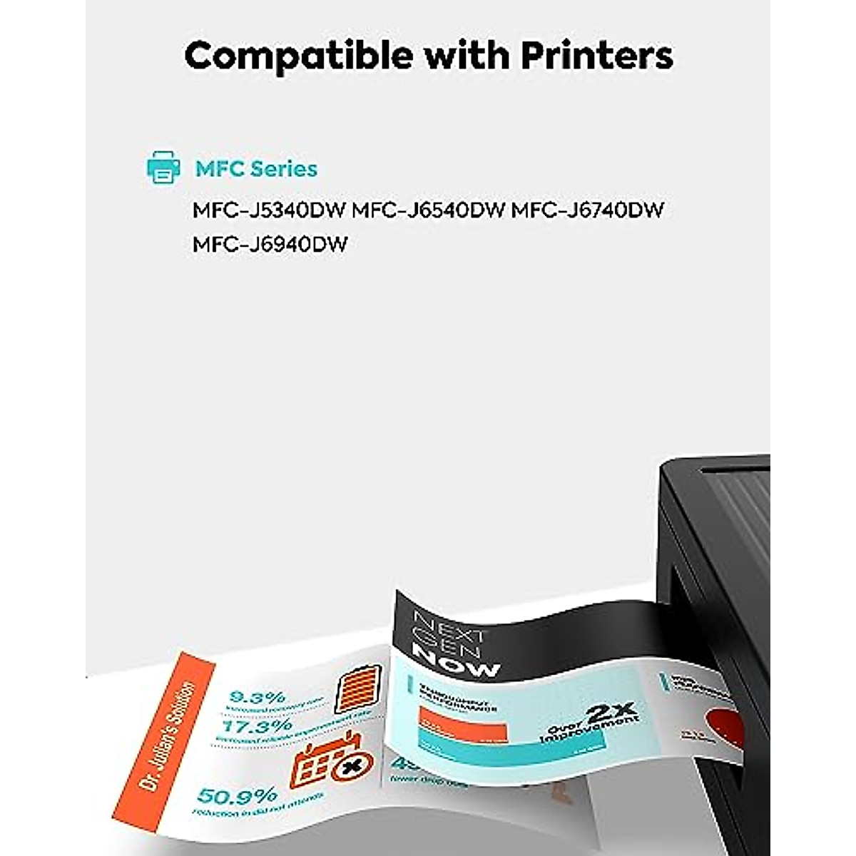 TESEN LC402XL Compatible Ink Cartridge Replacement for Brother LC-402XL High Capacity LC402 402 for Brother MFC-J5340DW MFC-J6540DW MFC-J6740DW MFC-J6940DW Printer Black Cyan Magenta Yellow 4 Packs