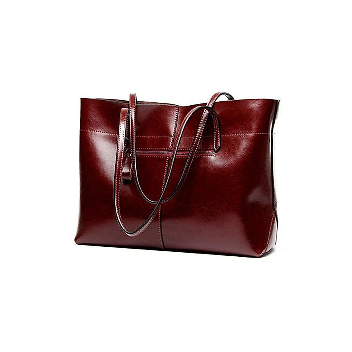 KKP Fashion Versatile Tote Bag Shoulder Bag Women's Bag(Vintage wine red)