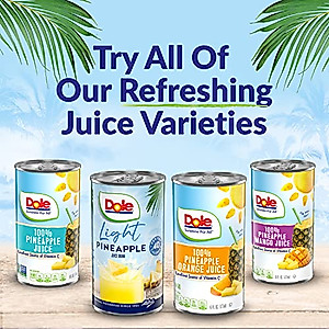 Dole 100% Pineapple Juice, 100% Fruit Juice with Added Vitamin C, 8.4 Fl Oz (Pack of 24)
