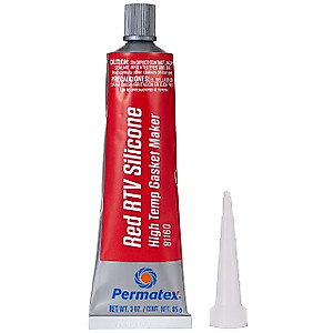 Permatex 81160 High-Temp Red RTV Silicone Gasket, 3 oz