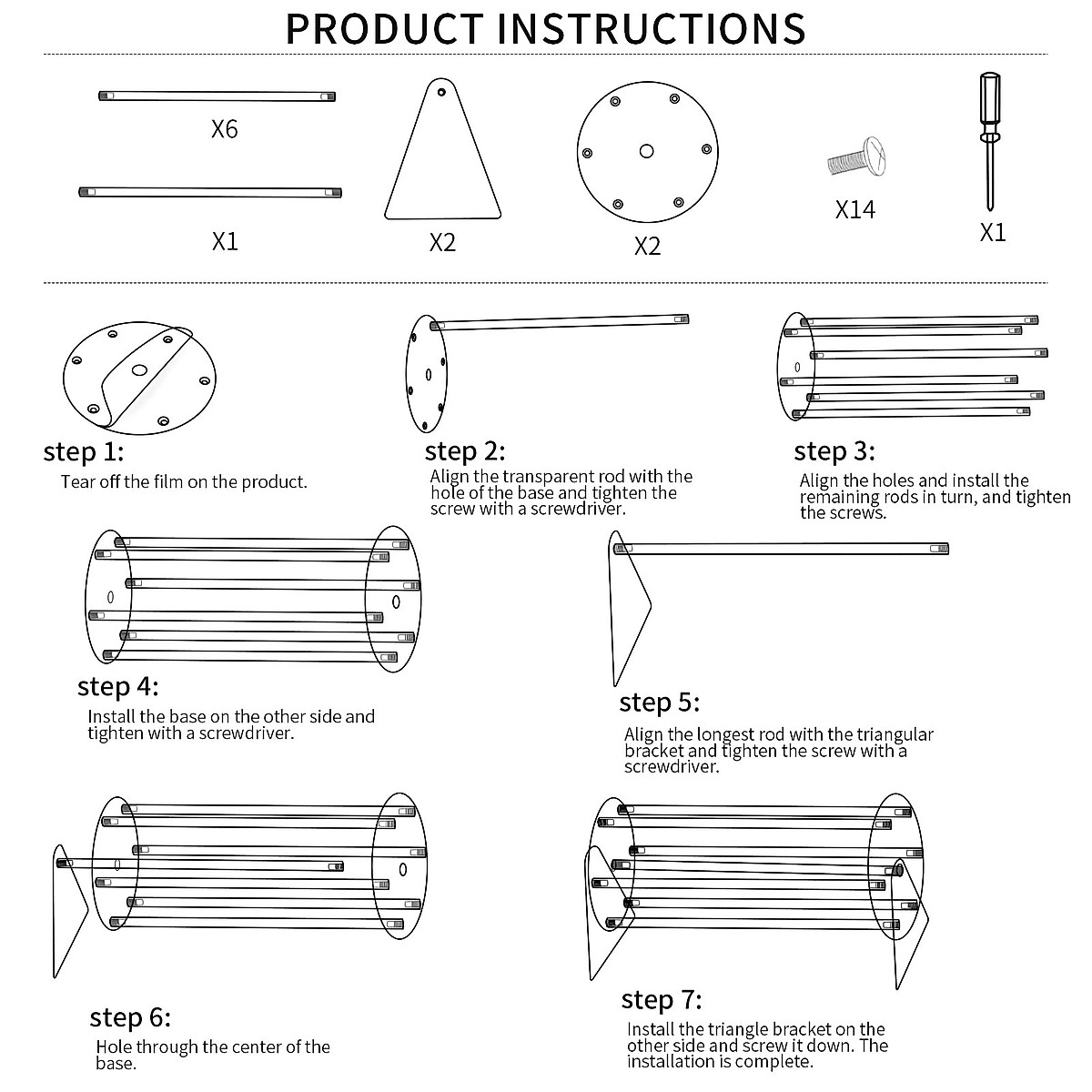 SNOWSTAR Acrylic Claw Clip Organizer Holder,360-Degree Rotating Claw Clip Holder and Storage,Hair Clip Organizer Display Clear Stand for Women and Girls