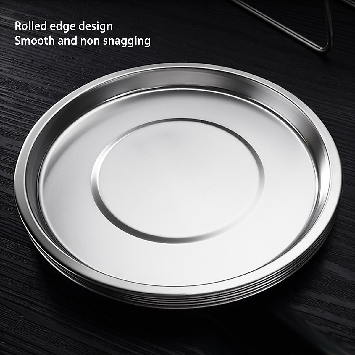 Small Dinner Plates, 8Pcs 304 Stainless Steel Round Spit Bone Dish Plate Set for Snacks, Side Dishes, Multifunctional Use