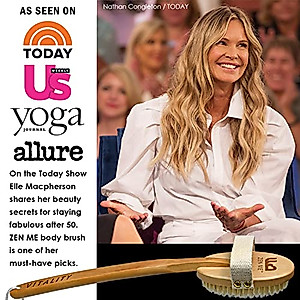 Zen Me Dry Brush Set – Premium Body Exfoliator Brush, Exfoliating Gloves, Pumice Stone for Feet & Konjac Sponge for Face, Boar Bristle Body Brush for Showering, Bath Brush, Natural Skin Scrubber Tools