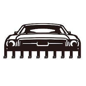 SUPERDANT Key Holder Car Theme Wall Mounted Key Hooks for Wall Decorative with 10 Hooks Black Metal Key Organizer Rack Hanger for Entryway Front Door Hallway Office Man Cave Decor