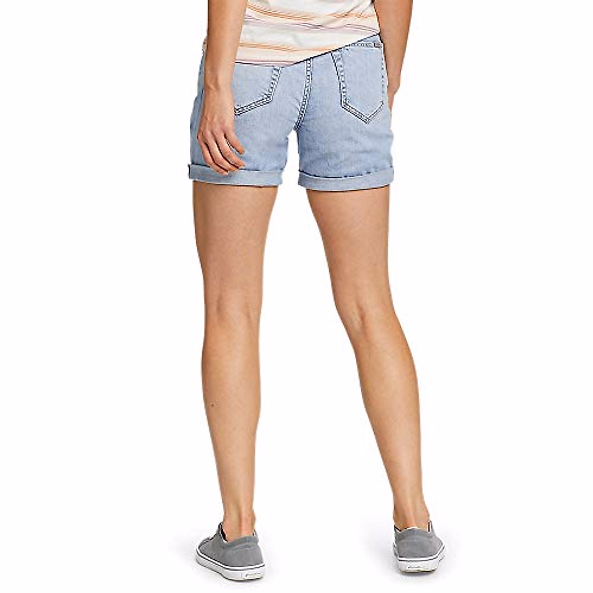 Eddie Bauer Women's Boyfriend Rolled Shorts, Bleached, 10