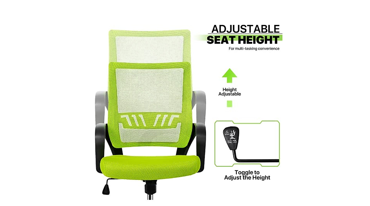 Ergonomic Green Office Chair with Lumbar Support