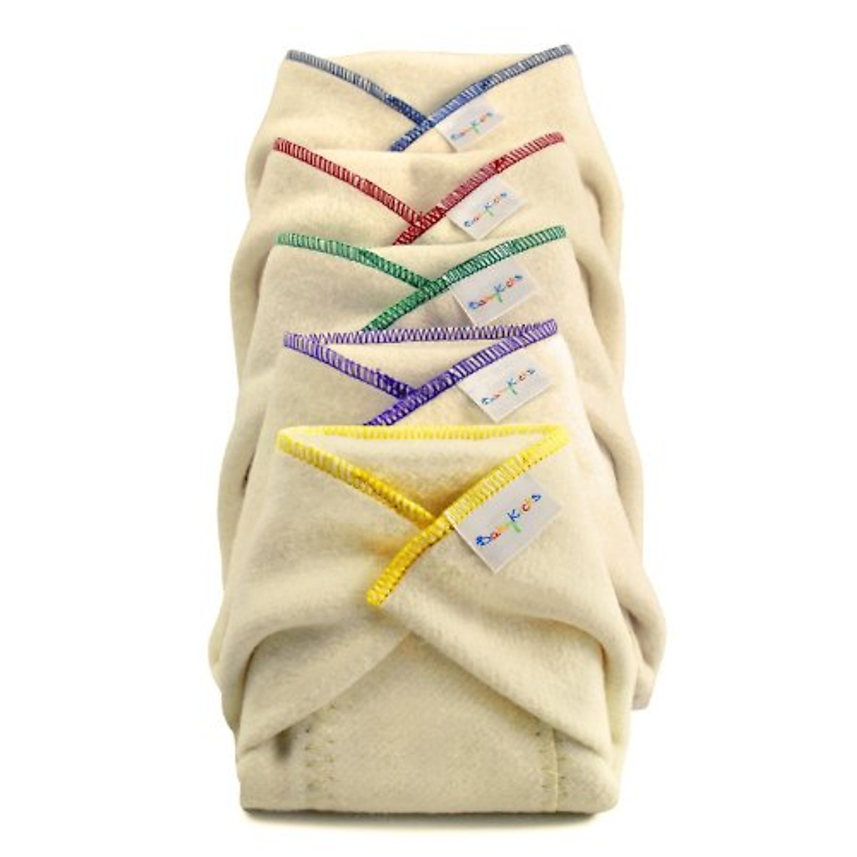 BabyKicks 3 Pack Prefold Diaper, Large