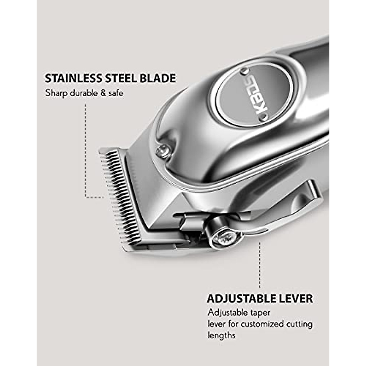 KBDS Professional Hair Clippers for Men, Cordless Clippers and T-Blade Hair Trimmer Barber Kit with Stainless Steel Blades and LED Display USB Rechargeable for Family and Salon