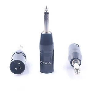 Devinal XLR Male to 1/4" Adapter Upgrade 6.35mm Mono to XLR Gender Changer, Quarter Inch TS to 3 PIN XLR Converter Audio Coupler Connector Metal Construction Mic Jack Plug (3 Pack)