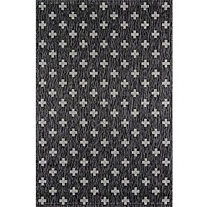 Novogratz by Momeni Villa Collection Umbria Indoor/Outdoor Area Rug, Charcoal, 2'0" x 3'0" Size Mat for Living Room, Bedroom, Dining Room, Nursery, Hallways, and Home Office