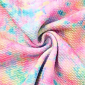 David Angie Drawing Graffiti Printed Bullet Textured Liverpool Fabric 4 Way Stretch Spandex Knit Fabric by The Yard for Head Wrap Accessories (Graffiti)