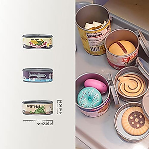 U DREAM Pretend Play Food Sets, Toy Canned Food for Kids, Play Kitchen Accessories, Grocery Store Pretend Play Food, 9 PCS Removable Lids.