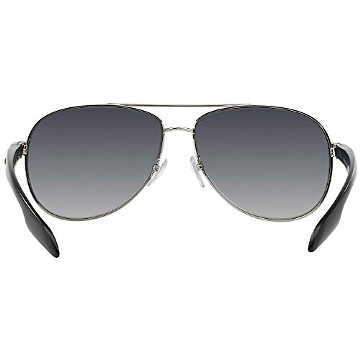 Prada Linea Rossa Lifestyle PS 53PS 1BC5W1 Steel Metal Aviator Sunglasses Grey Gradient Polarized Lens