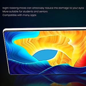 Gaming Tablet, Night Reading Mode 10 Inch Tablet 5MP Front 13MP Rear 100-240V 6GB 256GB for Study for Android 11 (White)