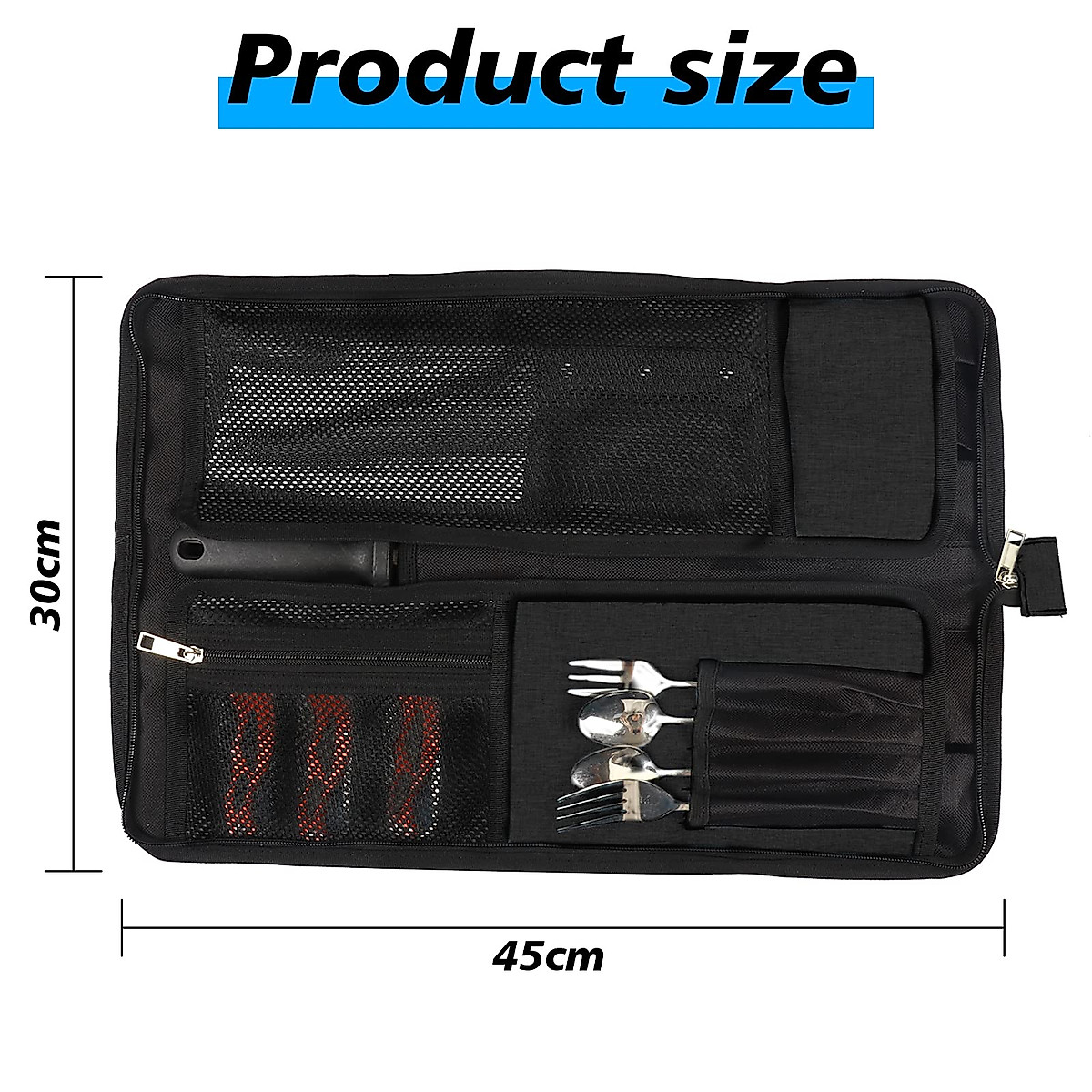 Chef Knife Bag,Knife Roll Bag,Knife Case Holder,Heavy Duty Oxford Knife Roll with 13 Slots For Knives Kitchen Tools,Portable Knife Bags For Chefs Working Camping.Knife Case For Men Women (Blue)