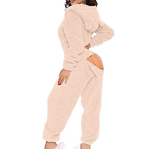 Adult Onesie Pajamas for Women Adult Stitch Onesie Animal PajamasButt Button Fleece Pajamas Ponchos for Women
