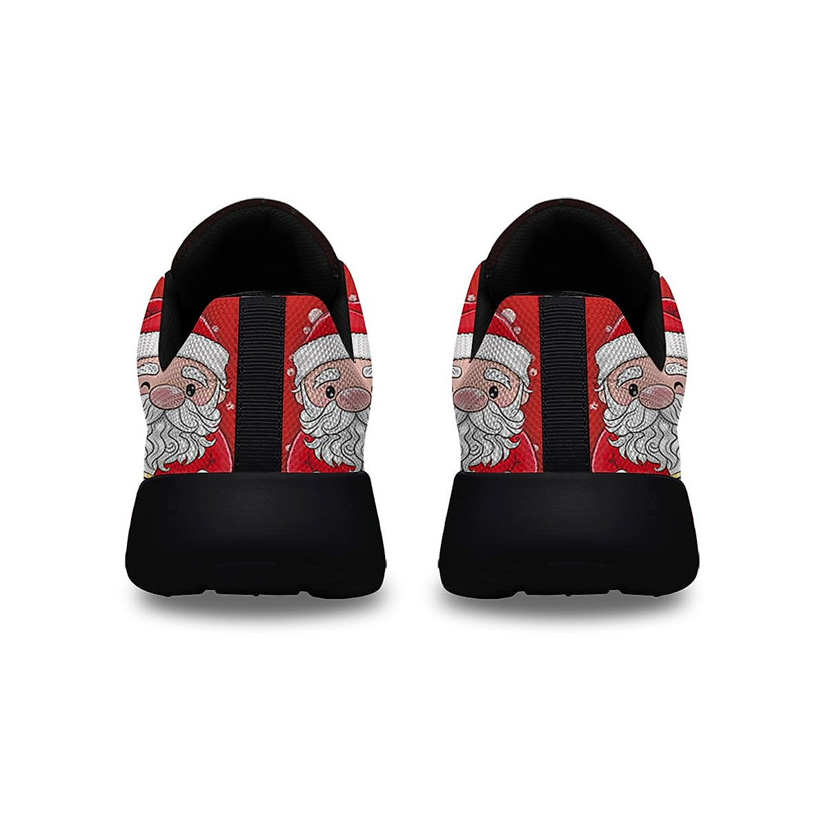 Christmas Santa Claus Shoes Womens Fashion Casual Shoes Mens Breathable Trail Running Sneakers for Girl Boy Black Size 13