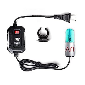 OsAtNb Aquarium 3W UV Water Clean Light Green Alage Clear 3inch Submersible Fish Tank UVC Light for Fish Tank Sump Pump Swim Pool