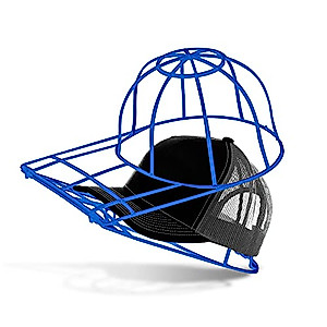 Ballcap Buddy - Original and Patented Hat Cleaner, Hat Washer for Washing Machine or Dishwasher, Cap Washer Frame for Flat & Curved Hats, Blue, Made in USA