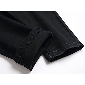 Men's Black Skinny Slim Fit Stretch Tapered Leg Jeans Fashion Stretchy Cargo Jeans Mens Casual Biker Hip Hop Denim Work Pants Jeans with Cargo Pockets