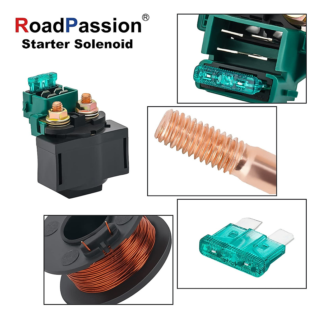 Road Passion 9CR6-150310 Starter Solenoid Relay for Kawasaki Bayou 220 KLF220 1988-2002 Bayou 250 KLF250 2003-2010 KLX650 1993-1996 Vulcan 800 1996-2005 Honda VT750C Shadow 2000 Suzuki GSXR750 1993
