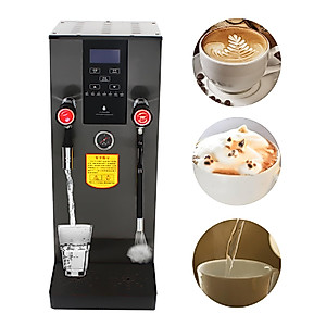 Commercial Milk Frother, 12L Multi-Purpose Full-Automatic Steam Boiling Water Frothing Machine, LED Screen Display Electric Milk Foam Machine, Suitable For Cafe, Bubble Tea Stores, Coffee Shops
