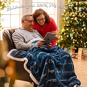 Chanasya Premium Sympathy Warm Hugs Gift Throw Blanket - Healing Gift Cancer Chemo Survivor Get Well Caring Gifts - Comfort Gift Blanket for Love Support Strength - Women Men Friend Grandpa - Blue