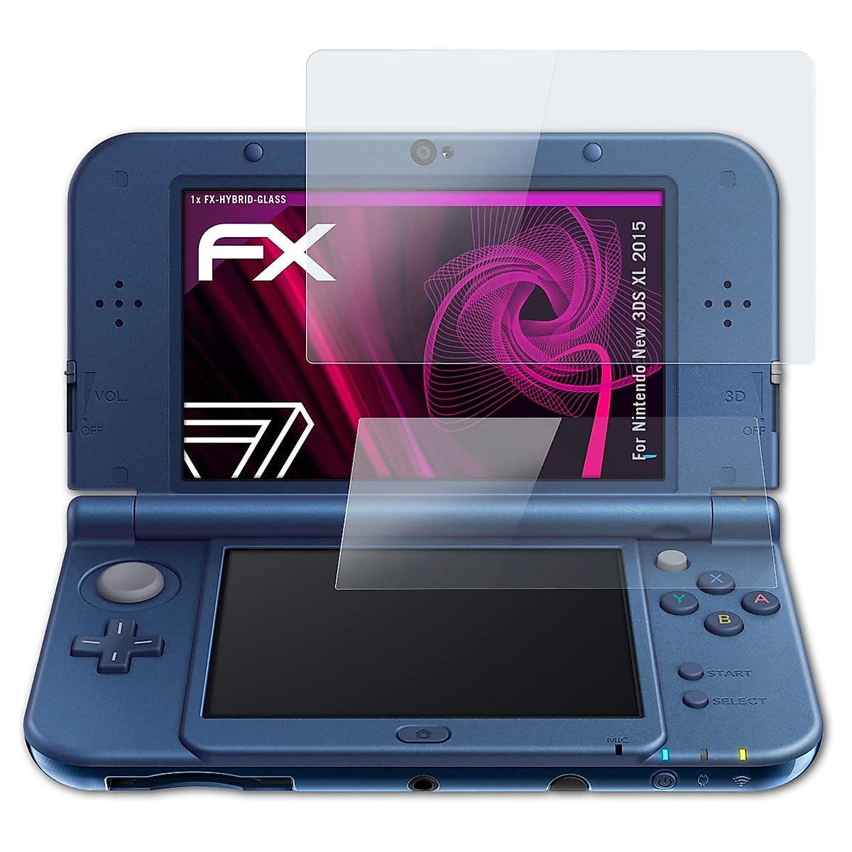 atFoliX Plastic Glass Protective Film compatible with Nintendo New 3DS XL 2015 Glass Protector, 9H Hybrid-Glass FX Glass Screen Protector of plastic (Set of 1)