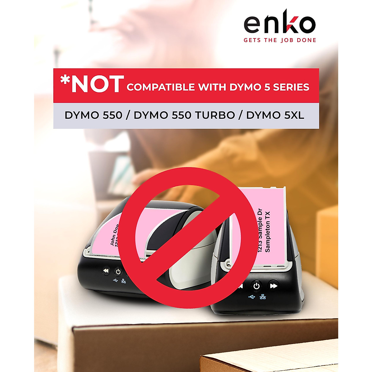 enKo [6 Rolls, 1800 Direct Thermal Labels] Pink Compatible for Colored Dymo Labels 30256 - Stickers Label (2-5/16 x 4") Use with Dymo, Rollo Thermal Printer as Shipping & Mailing Labels