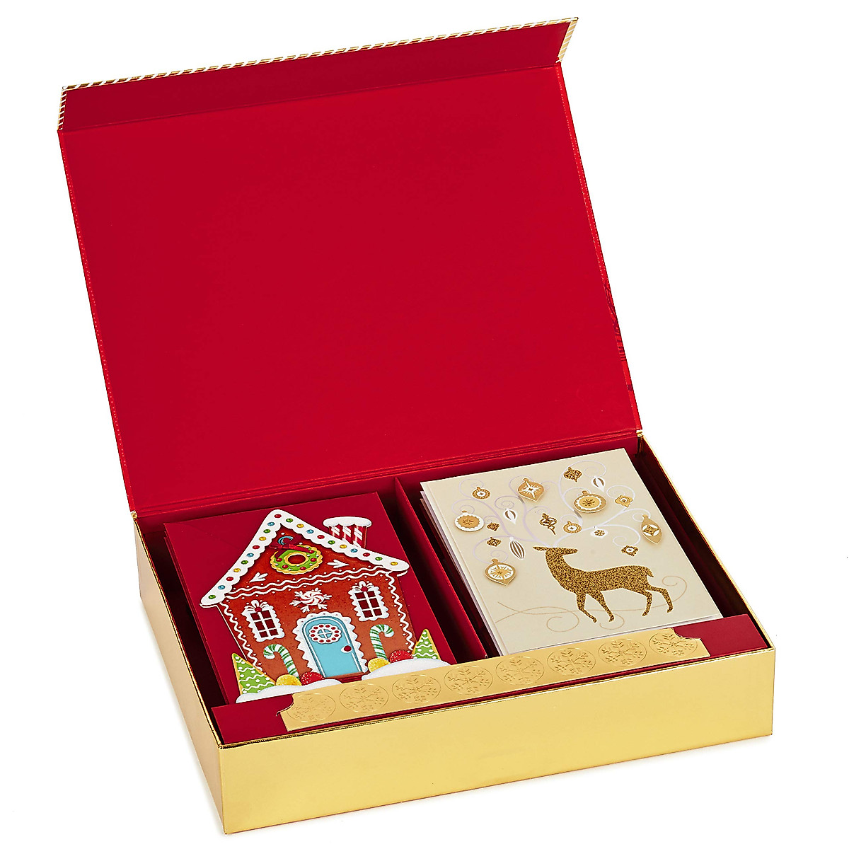 Hallmark Boxed Handmade Christmas Cards Assortment (Set of 24 Special Holiday Greeting Cards and Envelopes) (1XPX5156)