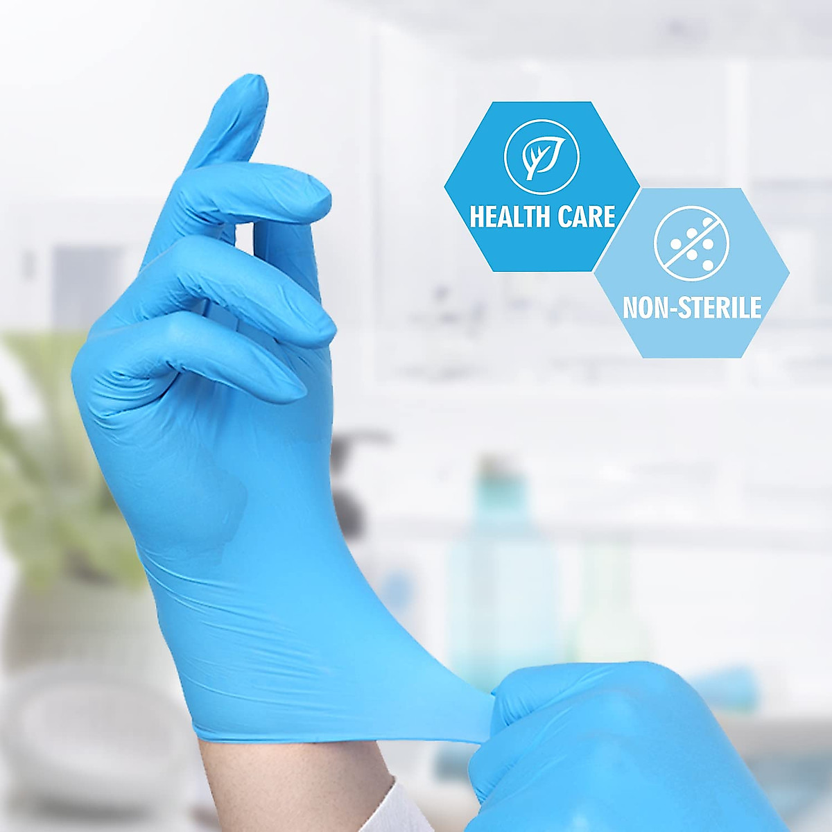 JOSEN Disposable Nitrile-Vinyl Blend Exam Blue Gloves, 1000 PCs, Medical Grade,Latex-Free, Powder-Free, Non-Sterile (1 case (1000 pcs), XL)