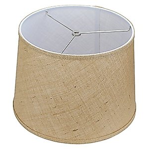 FenchelShades.com 12" Top Diameter x 14" Bottom Diameter 10" Slant Height Fabric Barrel Lampshade Spider Attachment (Burlap Natural)