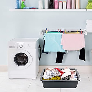 Obstnny 4-Pack 32 L Plastic Commercial Bus Tub, Large Utility Bus Boxes, Gray