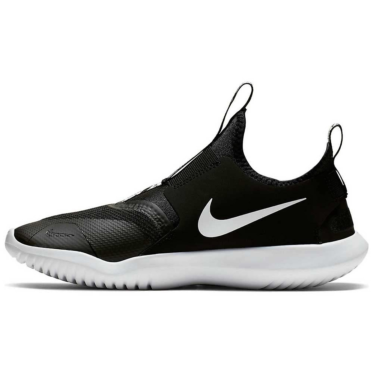 Nike Flex Runner (Big Kid) Black/White 6 Big Kid M