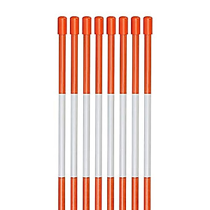 YOHEER Driveway Markers, 32 PCS Snow Stakes 5/16" Snow Poles with White Reflective Film , Snow Plow Markers, Snow Poles
