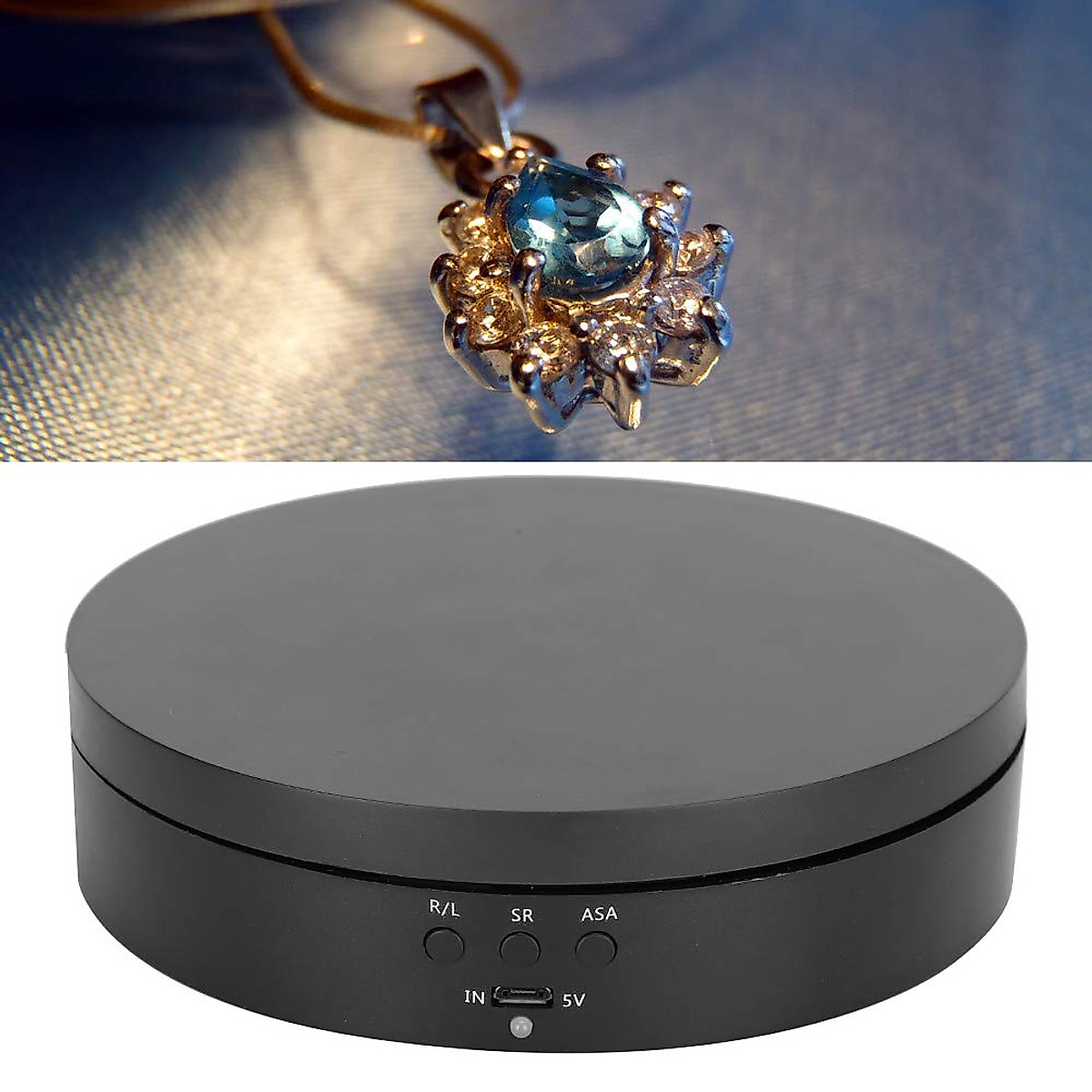 360° Rotating Display Stand, Motorized Display Stand Turntable Max Load 2-4KG 3 Gears Two Way Revolving Turntable Base for Jewelry Spinner Phone