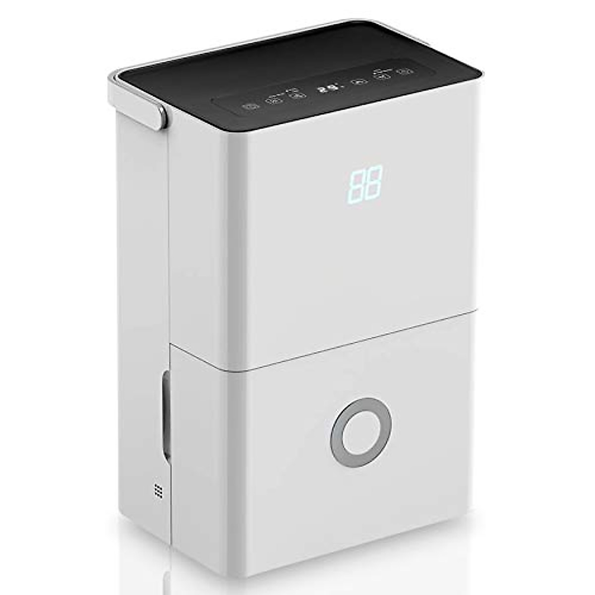 SereneLife 50-Pint Electric Home Compact Dehumidifier - 3000 Square Feet Quiet Electric Dehumidifiers For Home Closet Basement w/ 4L Water Tank Capacity, Removes Moisture - SereneLife SLDEHU50, White