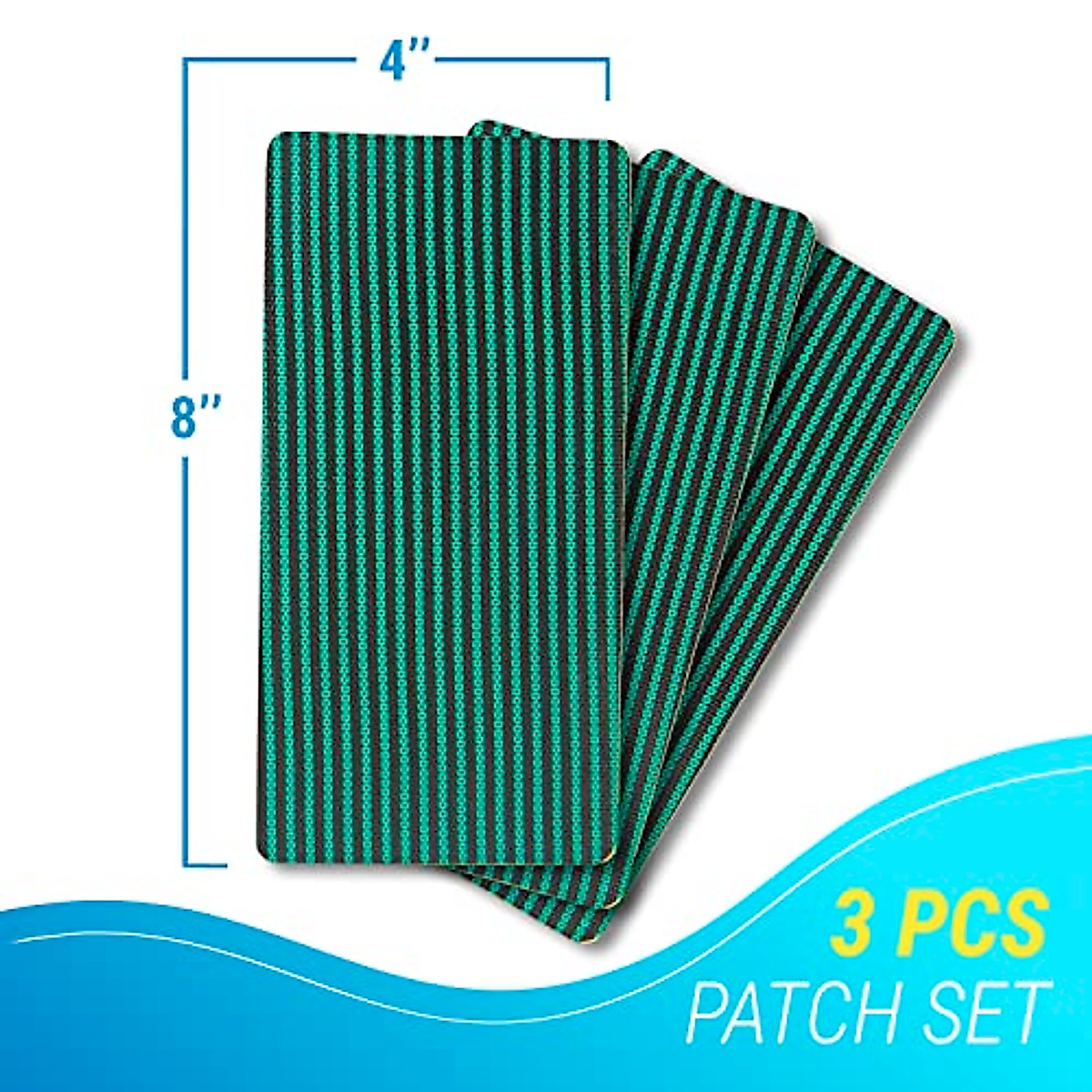 Pool Patch Repair Kit, Pool Safety Cover Patch Kit 3 Pс Green, Swimming Pool Patch Repair Kit 4 x 8 Self-Adhesive