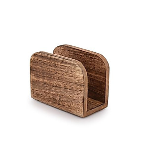 Samhita Burning Finish Mango Wood Napkin Holders For Kitchen Upright Paper Napkin Storage Dispenser House, Party, Restaurant, Hotel, Cafe, Bar (5.5"x 2.5"x 4")