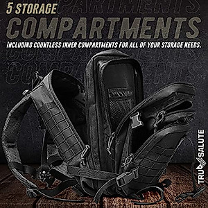 Tru Salute 40L Military Tactical Backpack Large Army 3 Day Assault Pack Molle Bugout Bag Rucksack (black)